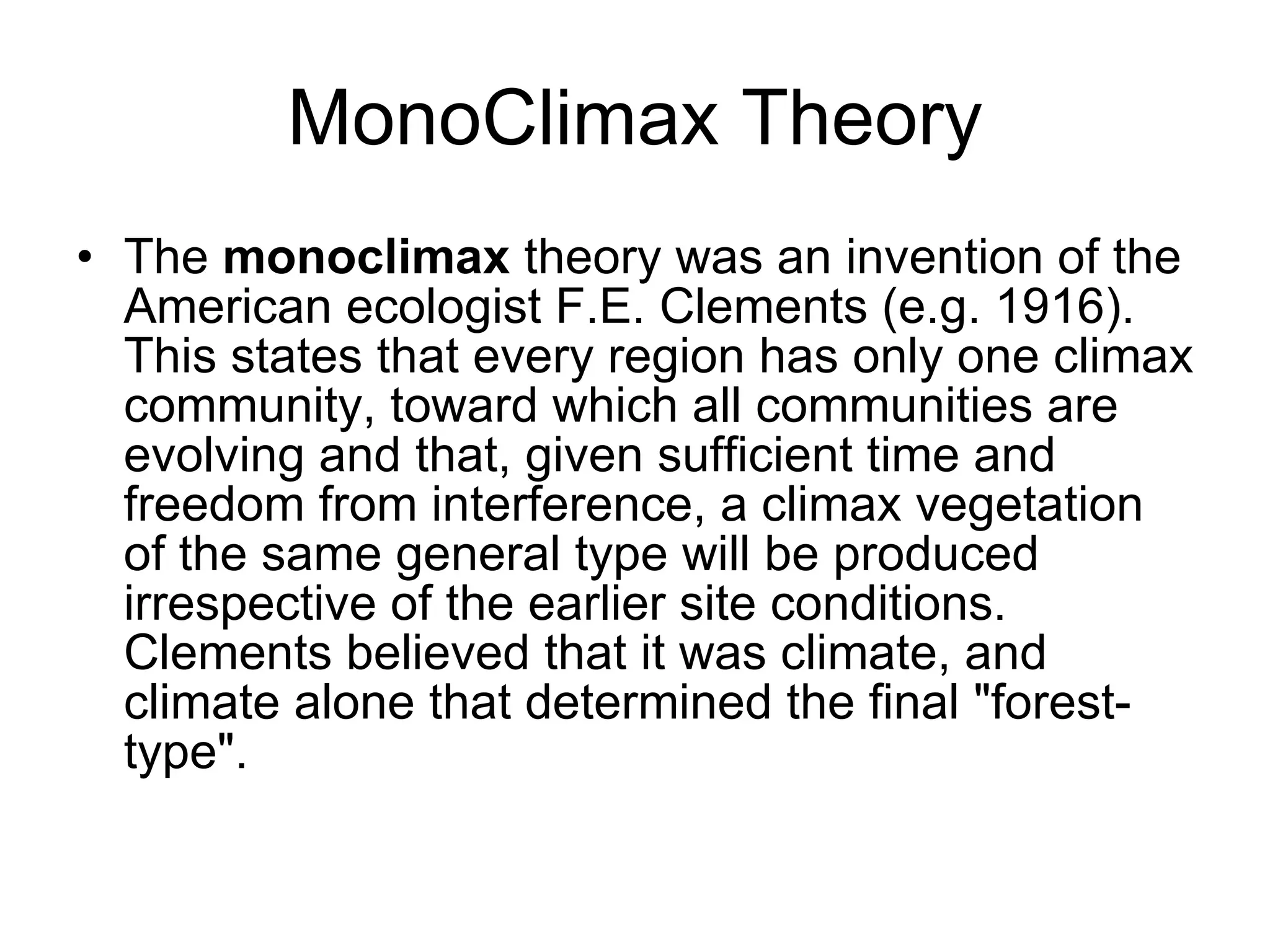 Ecosystems 7 - Plant Succession Theories | PPT