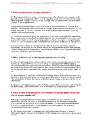 Ecosystem Change | PDF | Environmental Services Industry | Industries