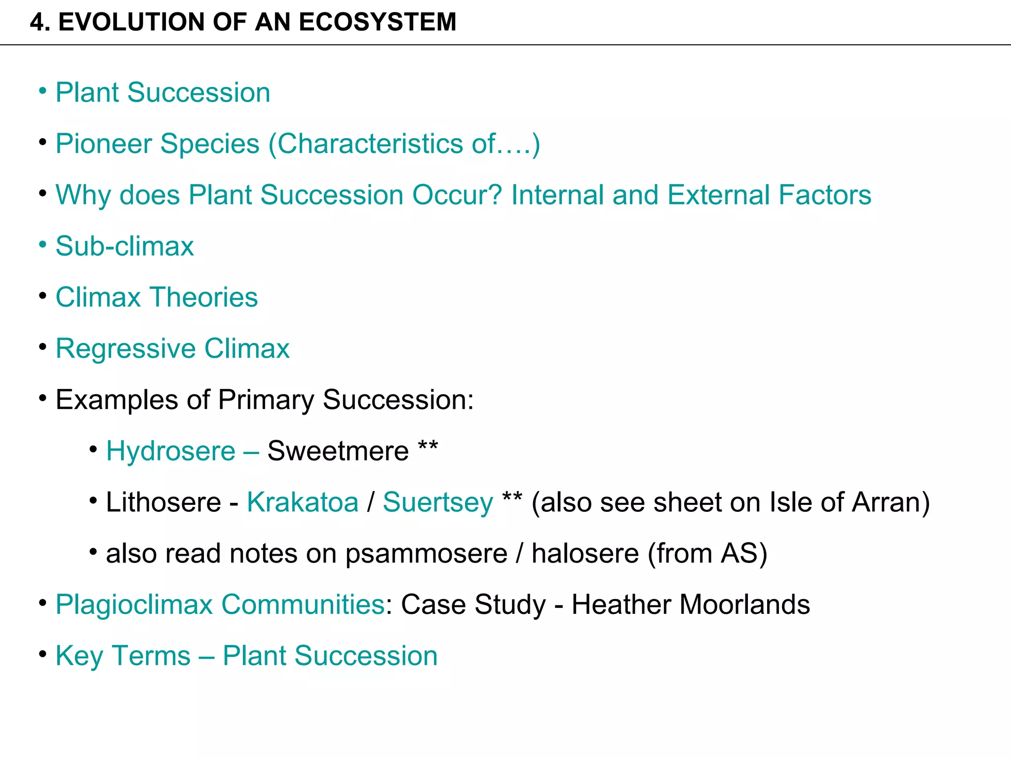 Ecosystems - Succession and Key Terms | PPT