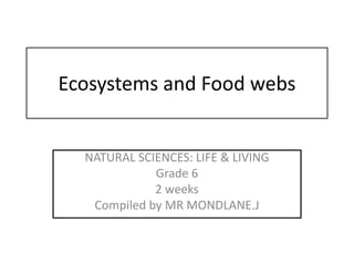 Ecosystems and food webs by mondlane.j | PPT