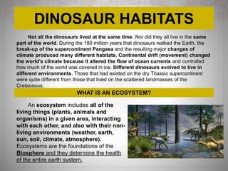 Ecosystems dinosaurs | PPTX