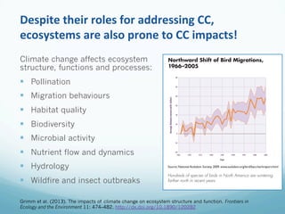 Ecosystem services and climate change towards integrated response ...