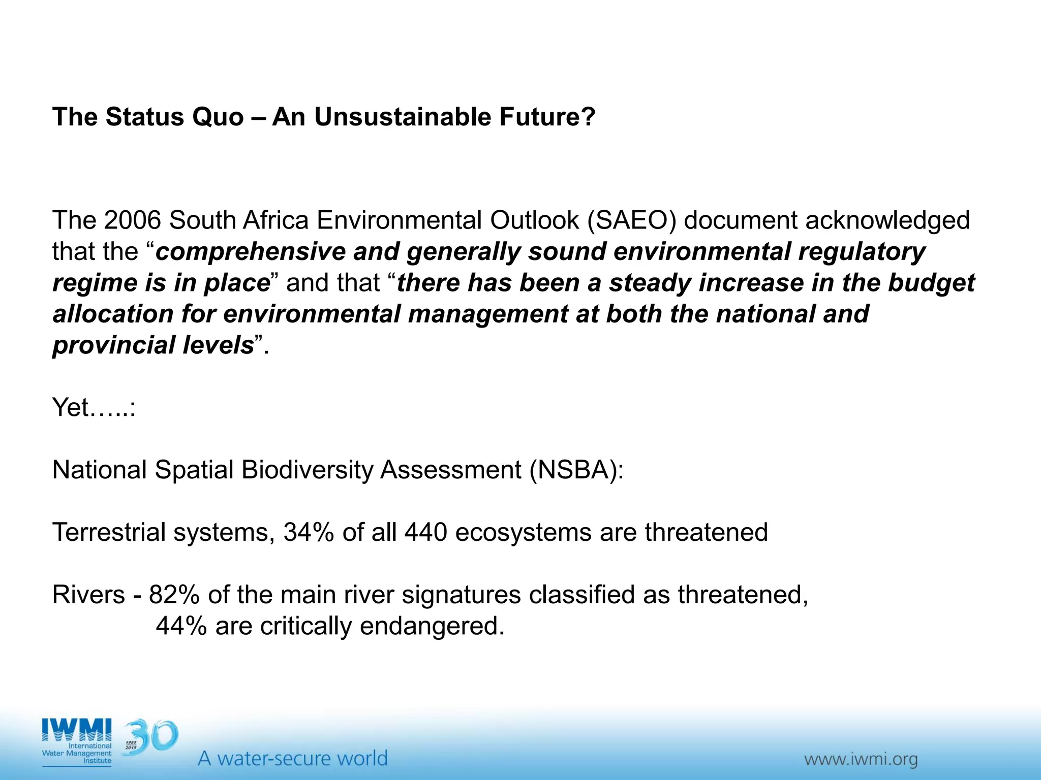 Ecosystem services mapping as a framework for integrated natural ...
