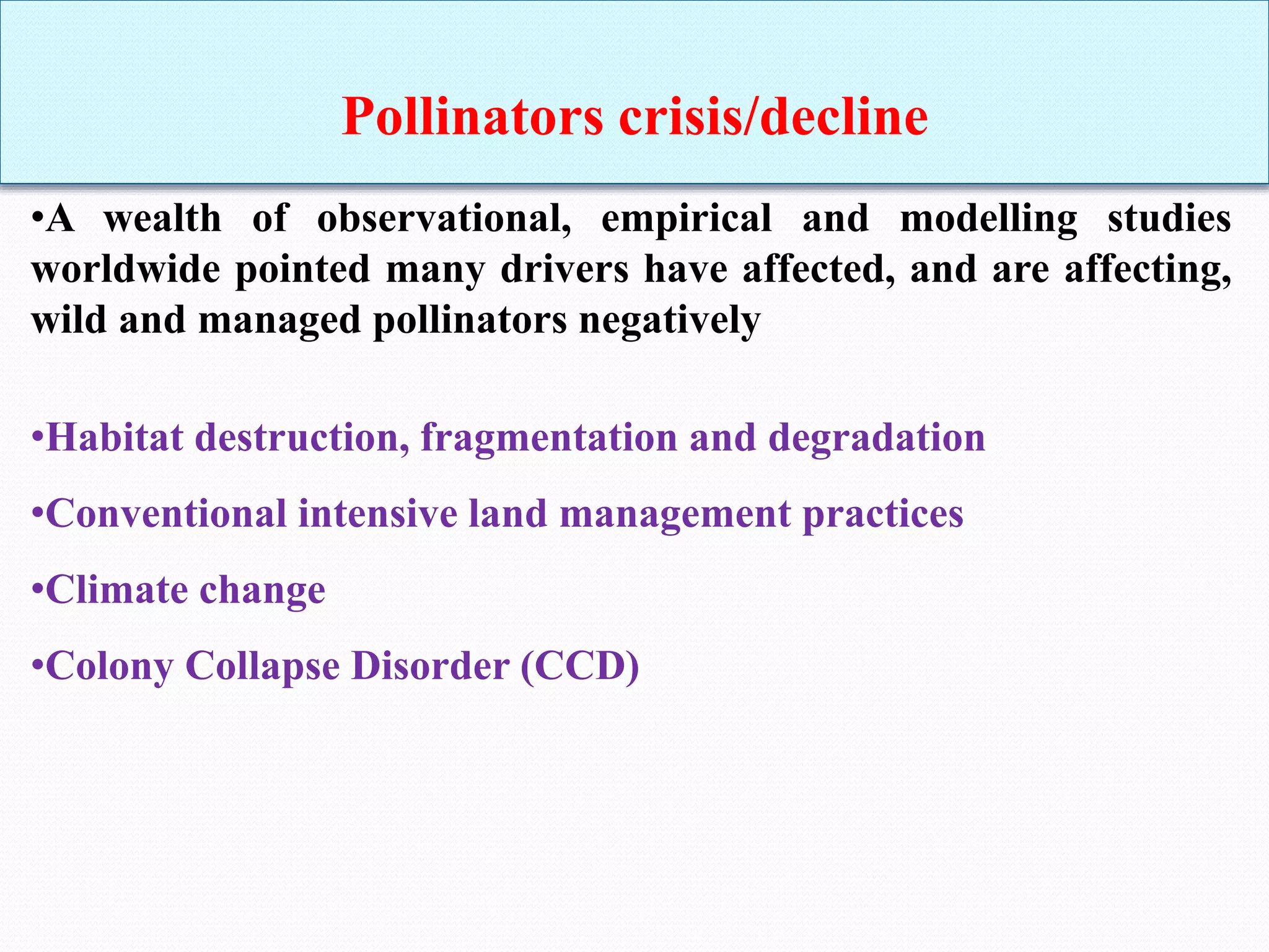 Ecosystem Services Provided By Pollinators And Their Crisis.pptx