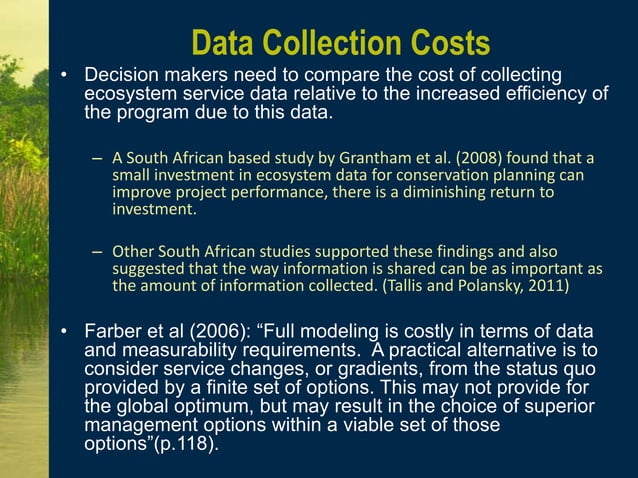 Ecosystem Service Valuation winslow | PPT