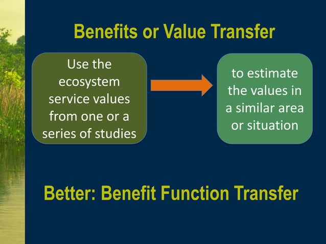 Ecosystem Service Valuation winslow | PPT