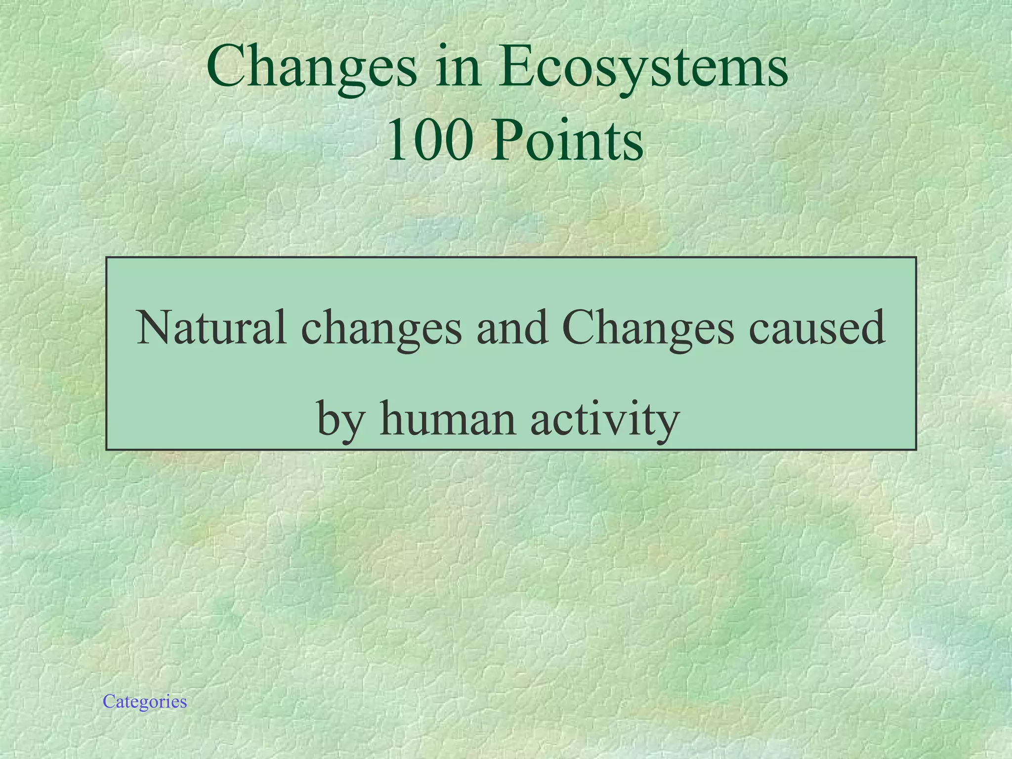 Ecosystems jeopardy game | PPT | Geography | Science