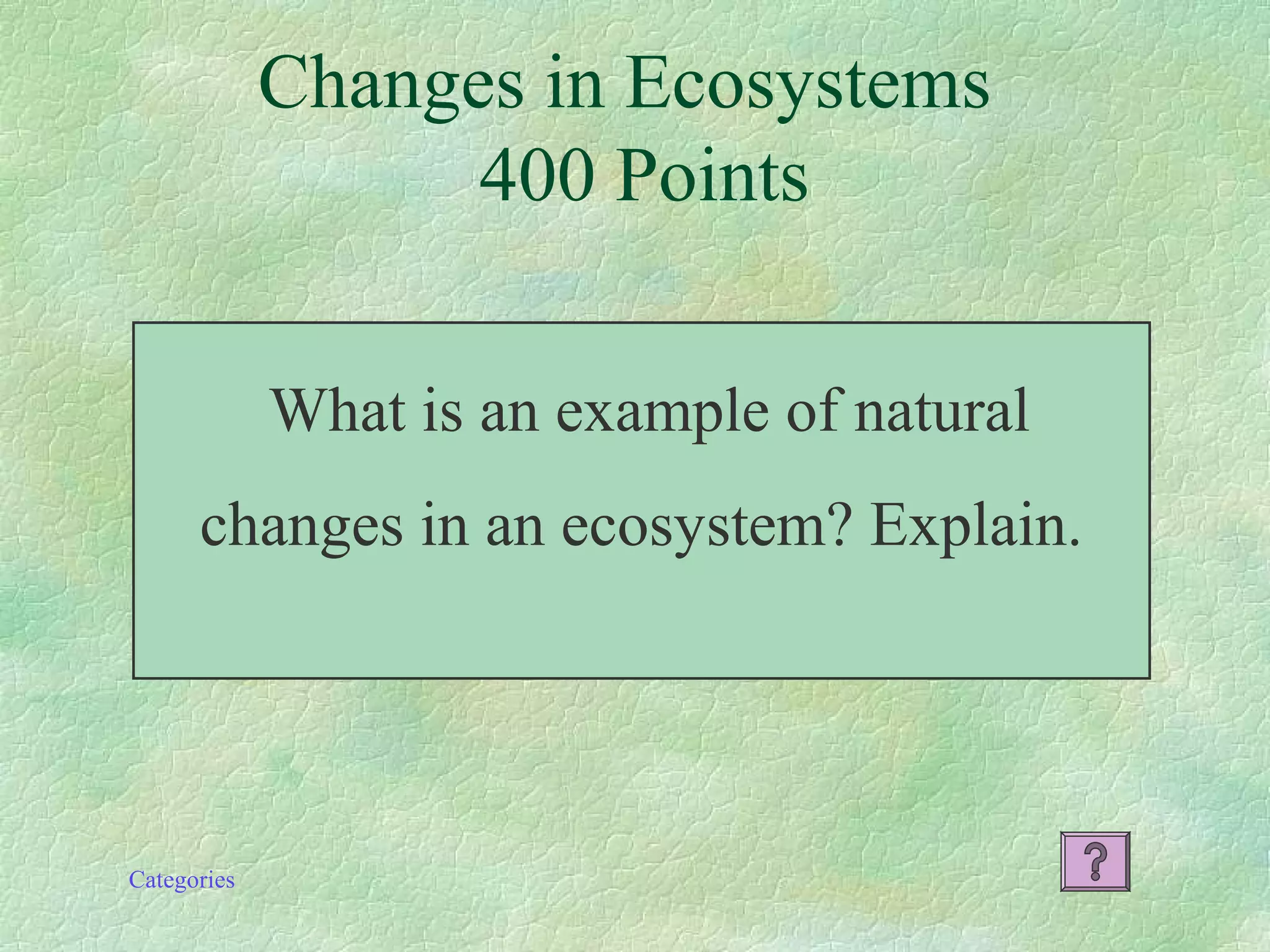 Ecosystems jeopardy game | PPT | Geography | Science