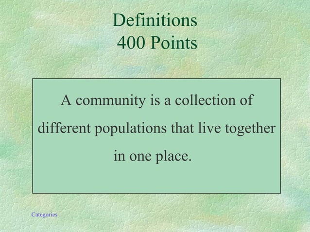 Ecosystems jeopardy game | PPT | Geography | Science