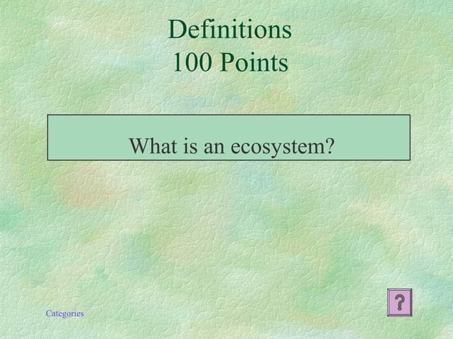 Ecosystems jeopardy game | PPT | Geography | Science