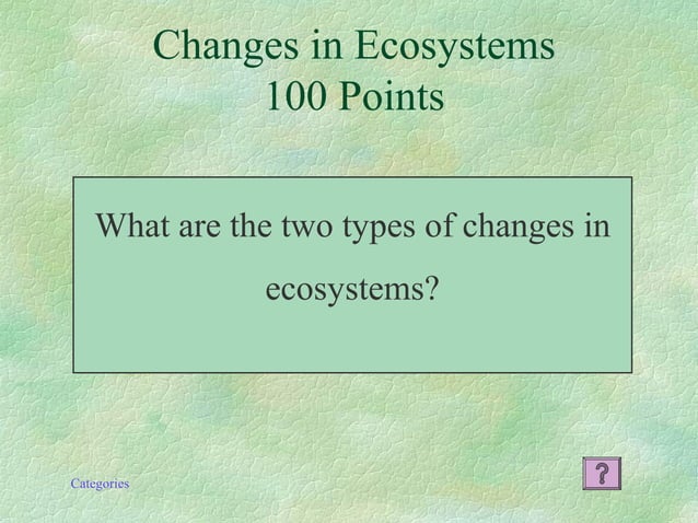 Ecosystems jeopardy game | PPT | Geography | Science