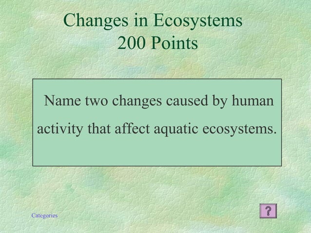 Ecosystems jeopardy game | PPT | Geography | Science