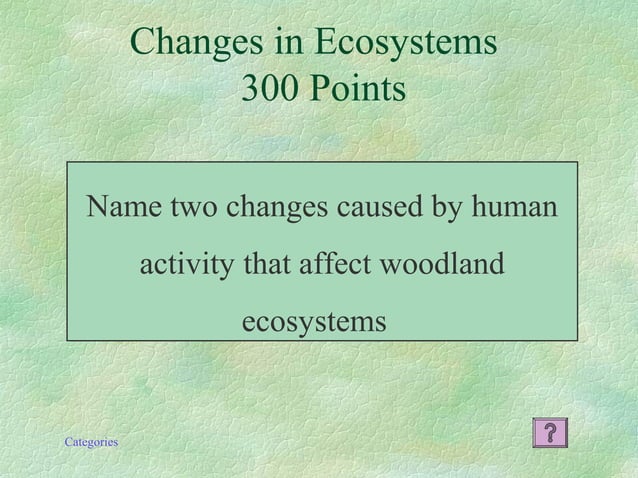 Ecosystems jeopardy game | PPT | Geography | Science