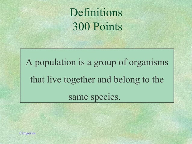 Ecosystems jeopardy game | PPT | Geography | Science