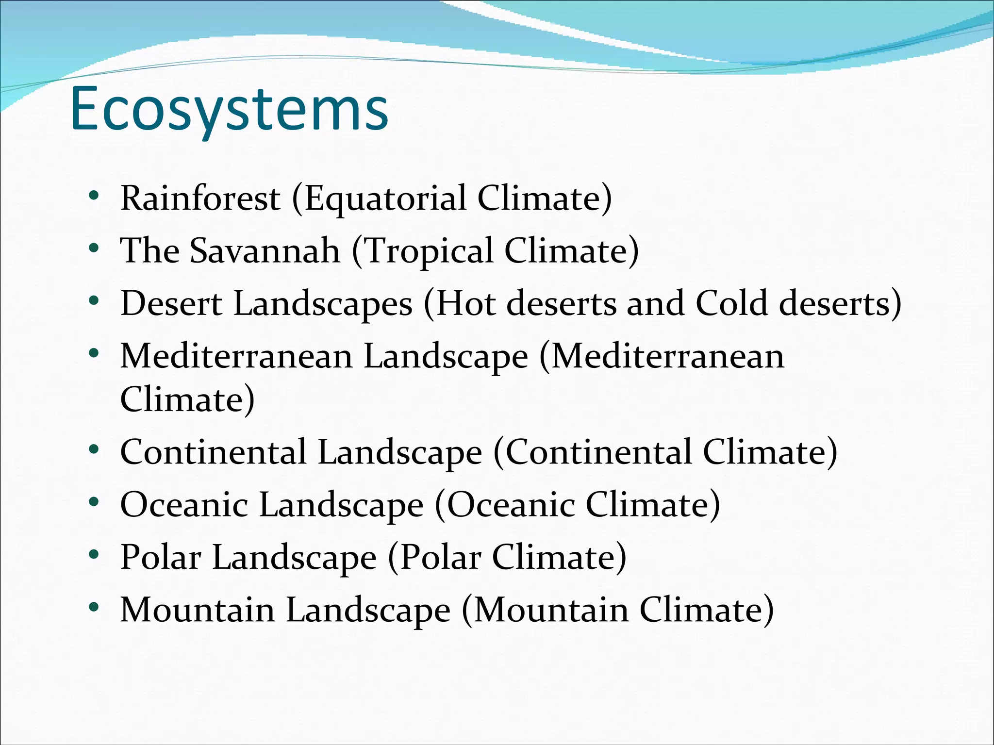 Ecosystems landscapes | PPT