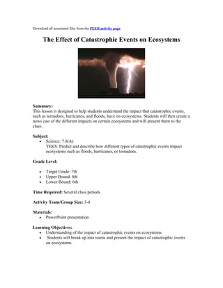 Ecosystems lesson plan | DOC