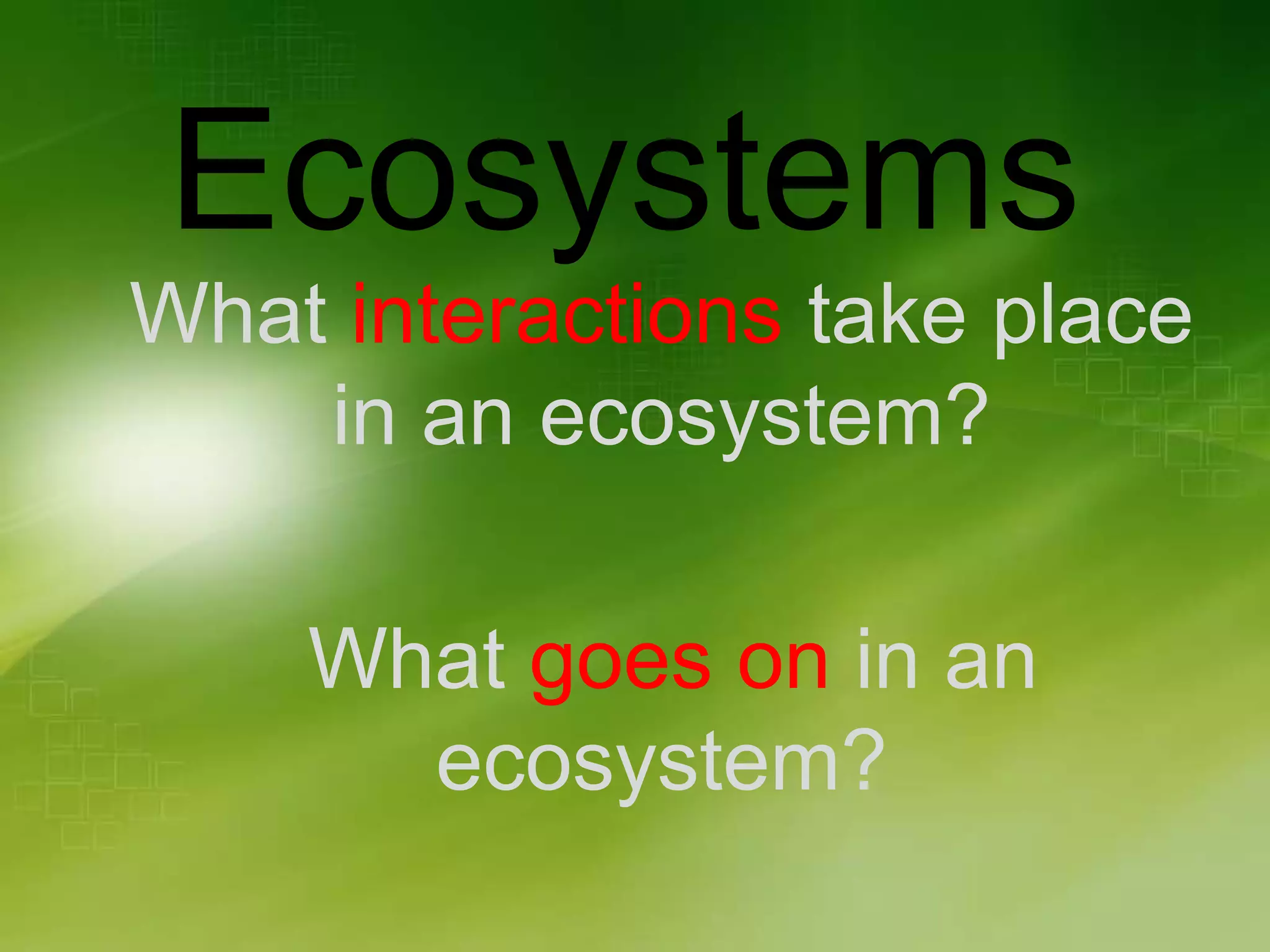 Ecosystems For Grades 4-6 | PPTX