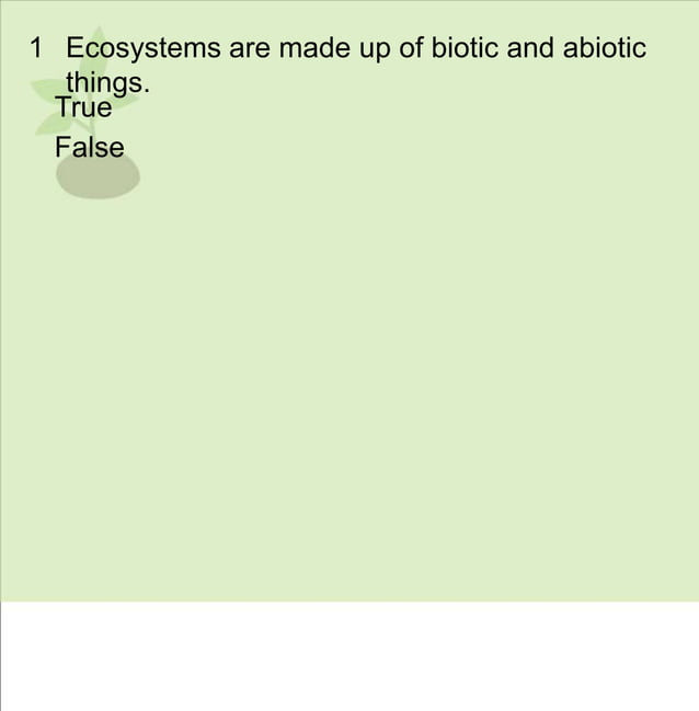 Ecosystems Quiz | PPTX