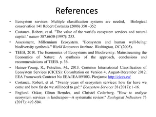 Ecosysytem services&classification | PPTX
