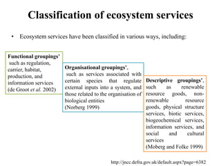 Ecosysytem services&classification | PPTX