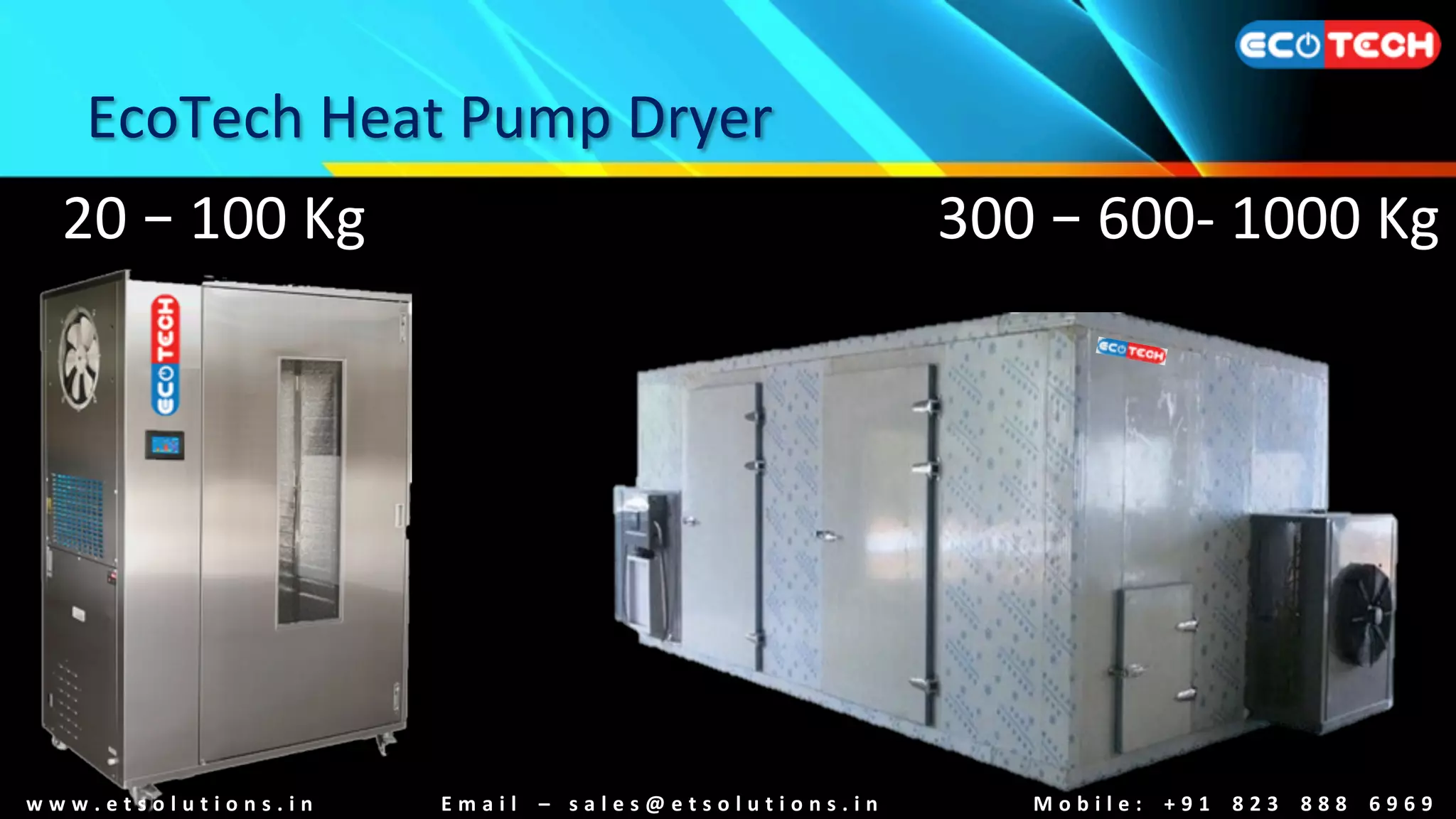 Ecotech Solutions - Heat Pump Dryers / Dehydration | PDF