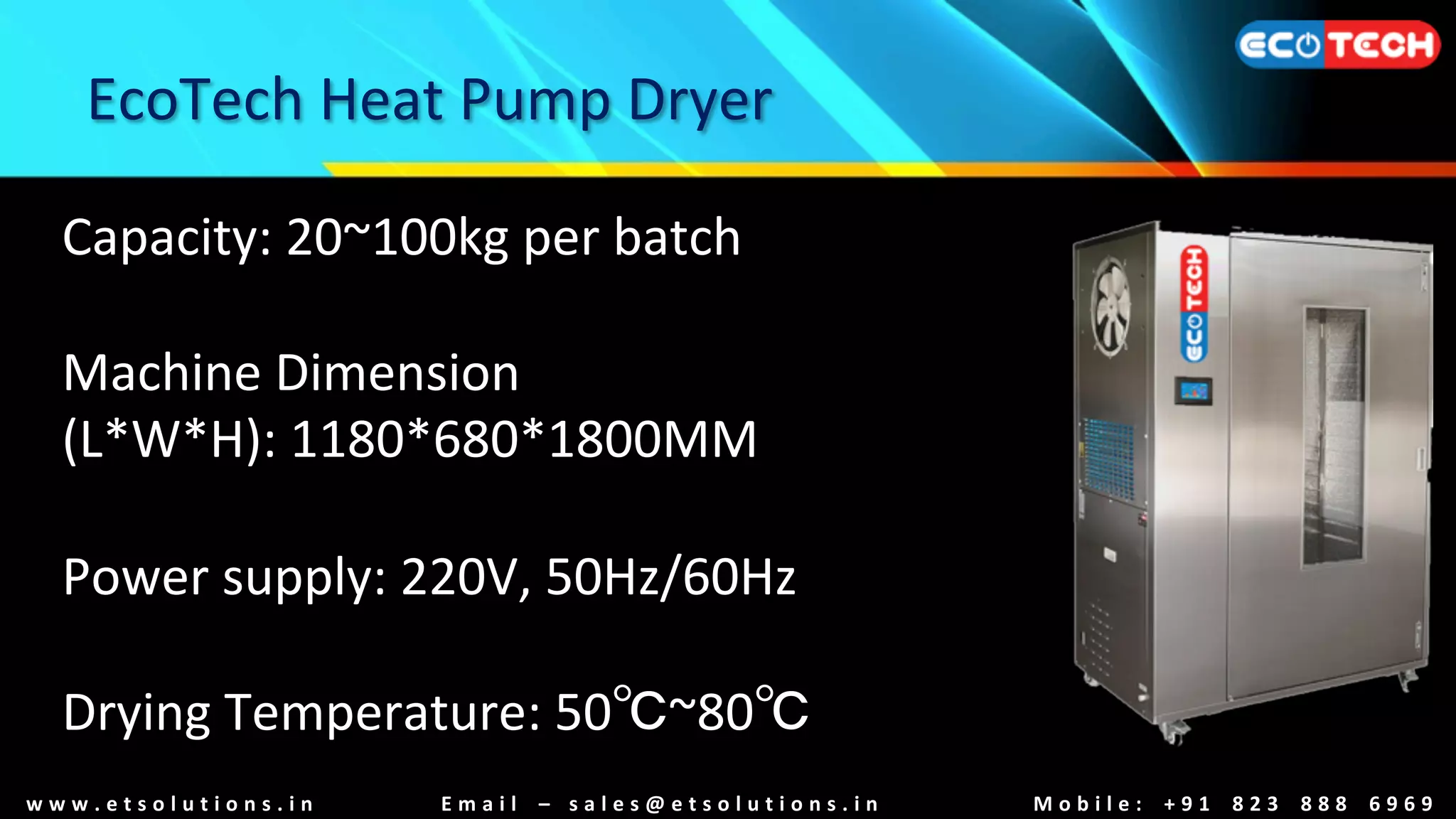 Ecotech Solutions - Heat Pump Dryers / Dehydration | PDF