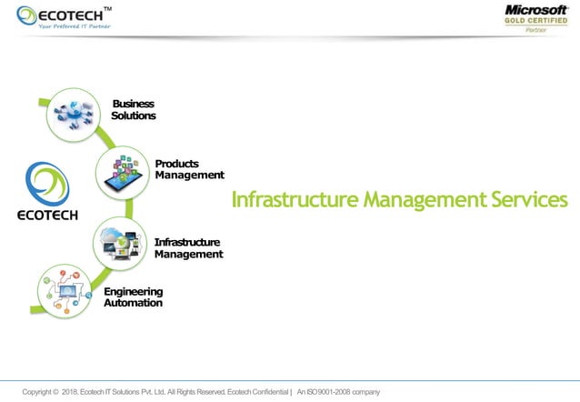 Ecotech Infra Management Services For Enterprises | PPTX | Cloud Computing | Internet