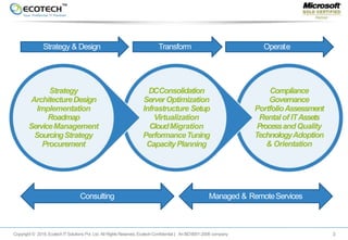 Ecotech Infra Management Services For Enterprises | PPTX | Cloud Computing | Internet