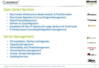 Ecotech Infra Management Services For Enterprises | PPTX | Cloud Computing | Internet
