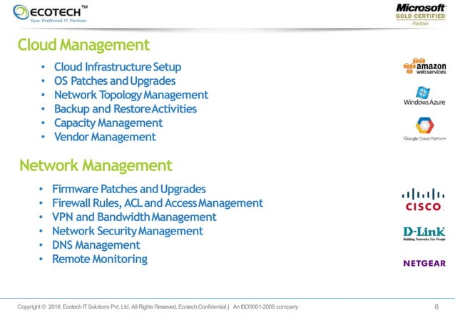Ecotech Infra Management Services For Enterprises | PPTX | Cloud ...