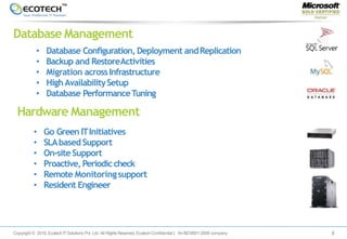 Ecotech Infra Management Services For Enterprises | PPTX | Cloud Computing | Internet