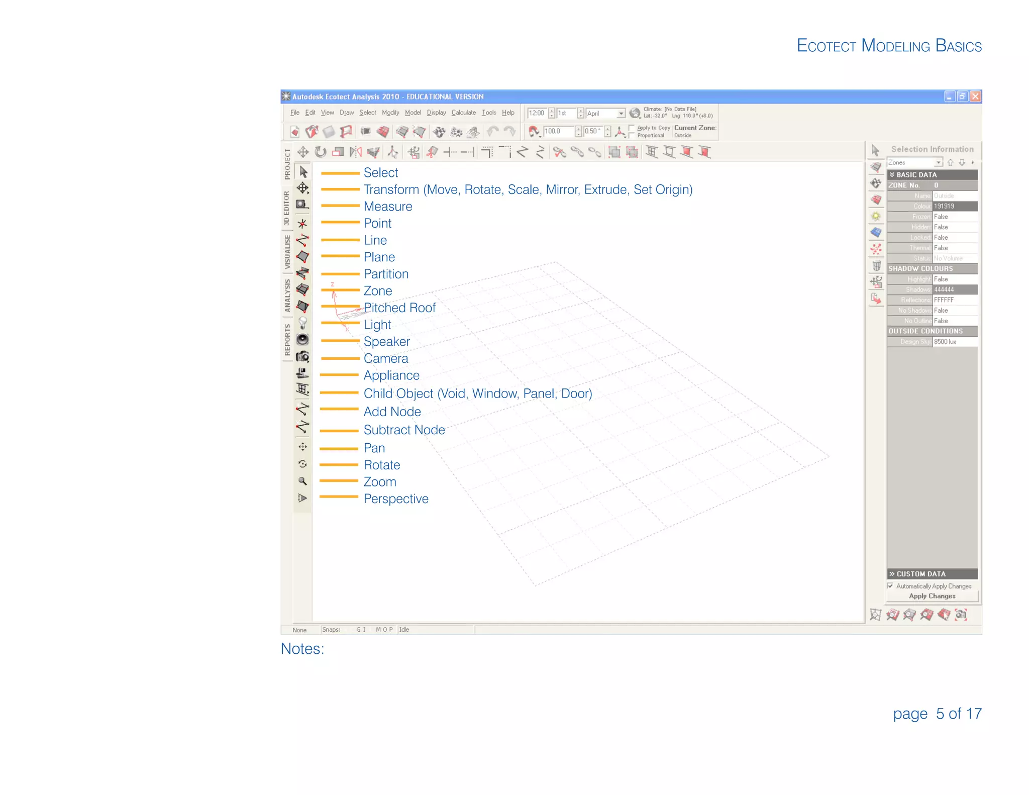 Ecotect Modeling Basics | PDF