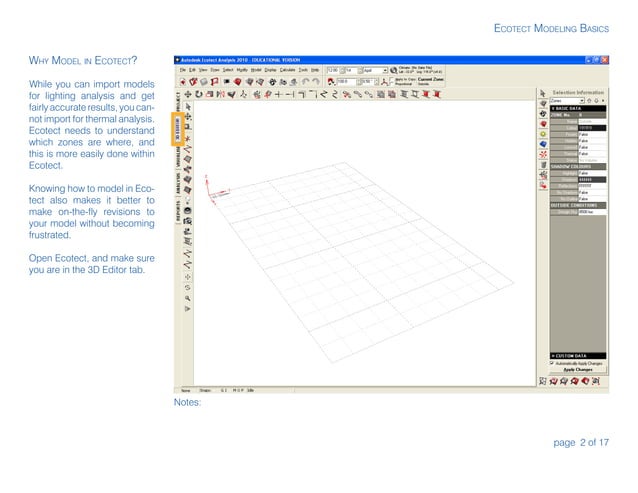 Ecotect Modeling Basics | PDF | Computing | Technology & Computing