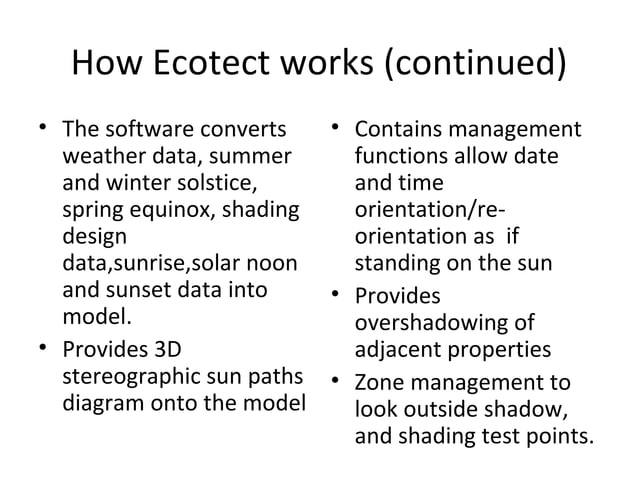 Ecotect Presentation9182011 | PPT
