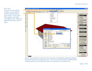 Solar Lighting in Ecotect | PDF