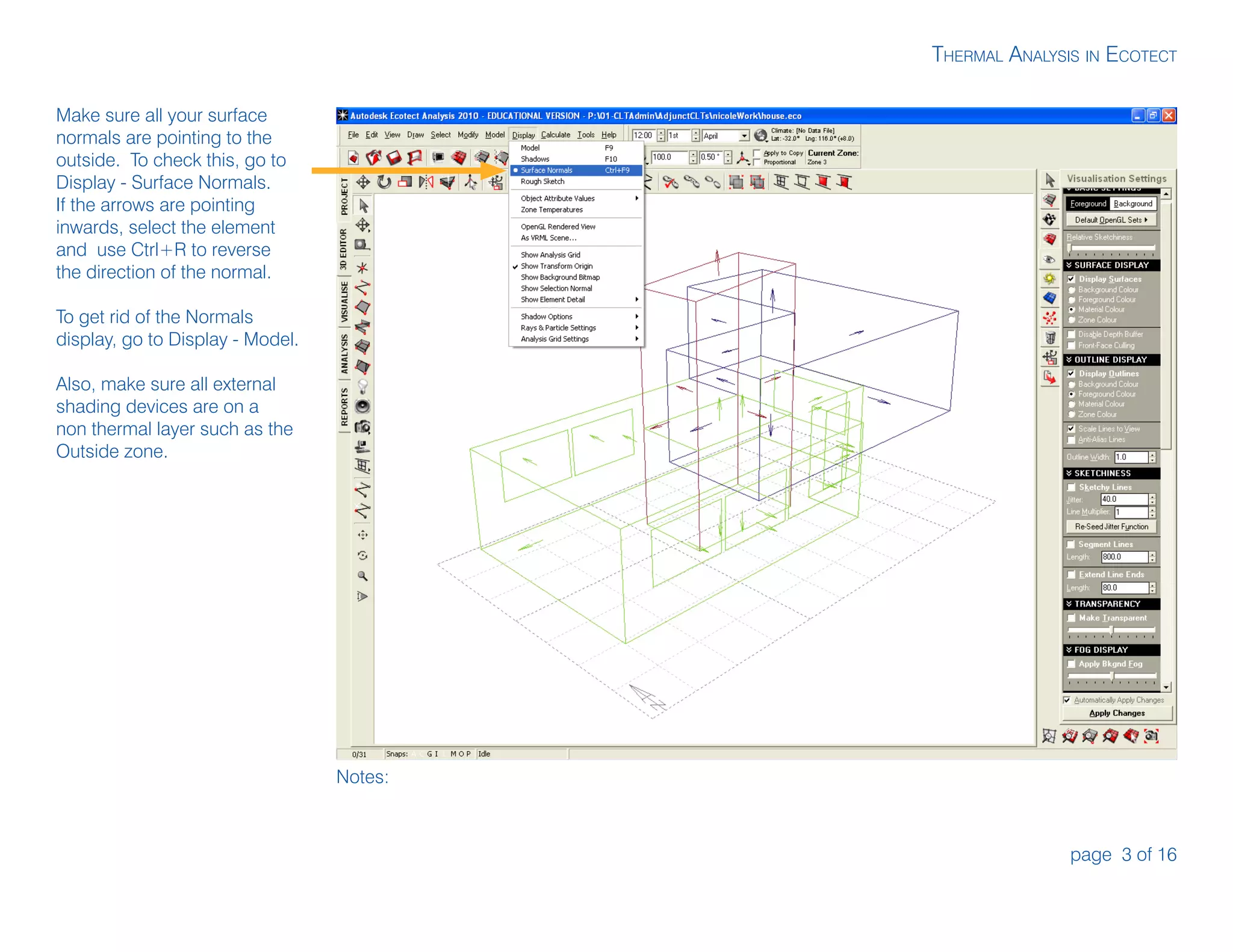 Thermal Analysis in Ecotect | PDF