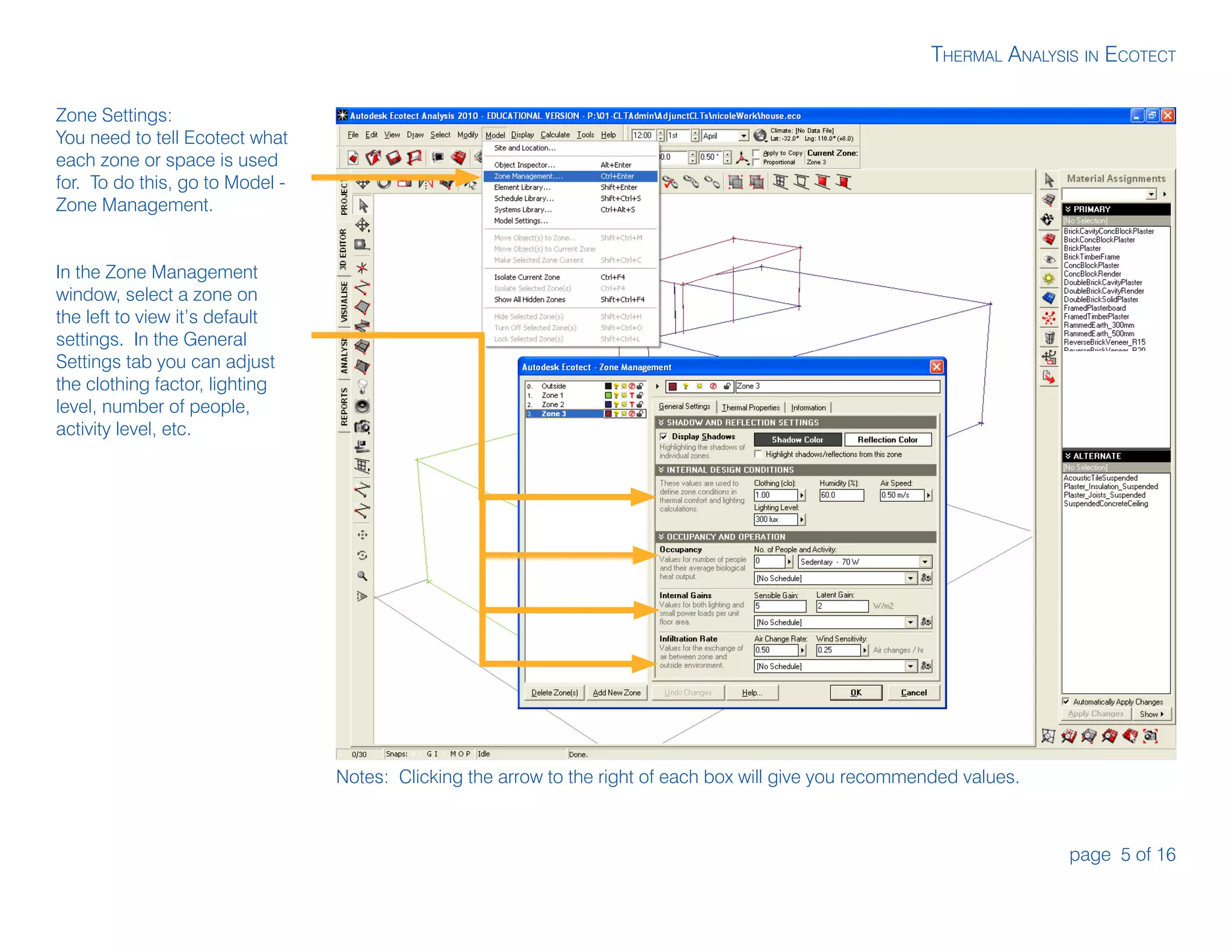 Thermal Analysis in Ecotect | PDF
