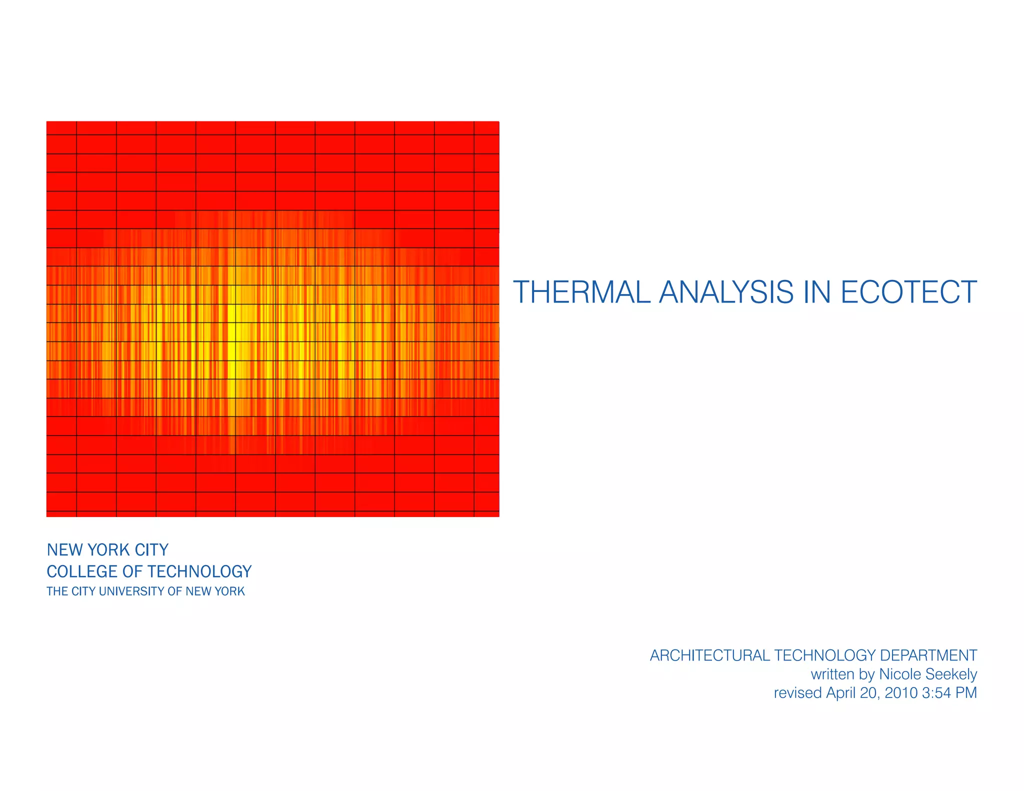 Thermal Analysis in Ecotect | PPT