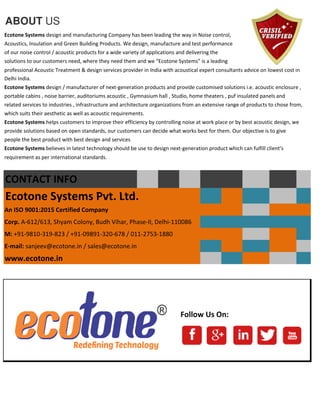 Ecotone Grooved Panels and Acoustical Ceiling Tiles | PDF