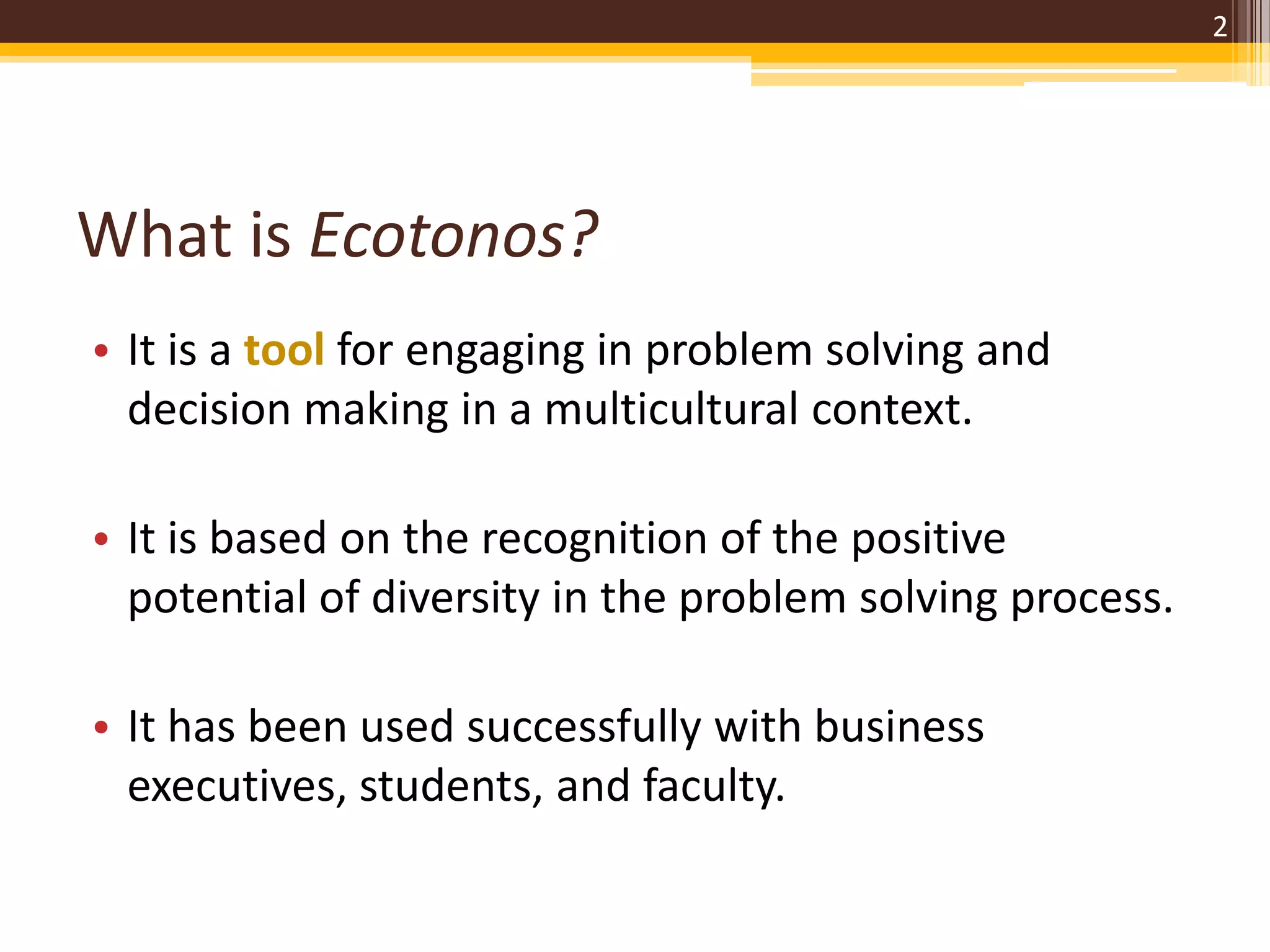 Ecotonos a multicultural problem solving simulation | PDF