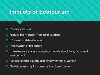 ECOTOURISM OPPORTUNITIES AND CHALLENGEs | PPTX
