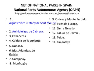 Ecotourism in Spain. Enero, 2013 IES Monastil Elda (Alicante) | PPT
