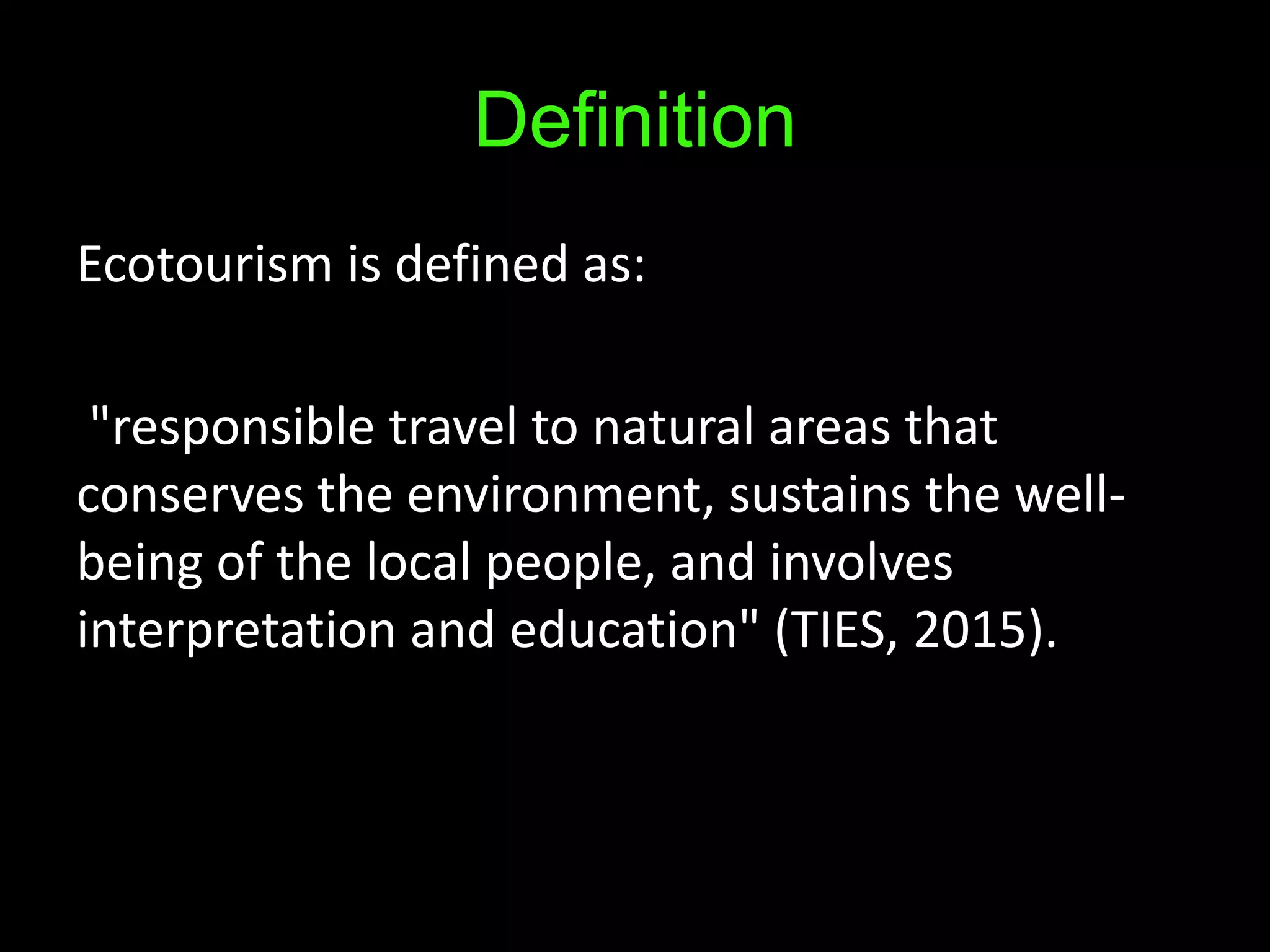 Ecotourism Intro Homework Ppt