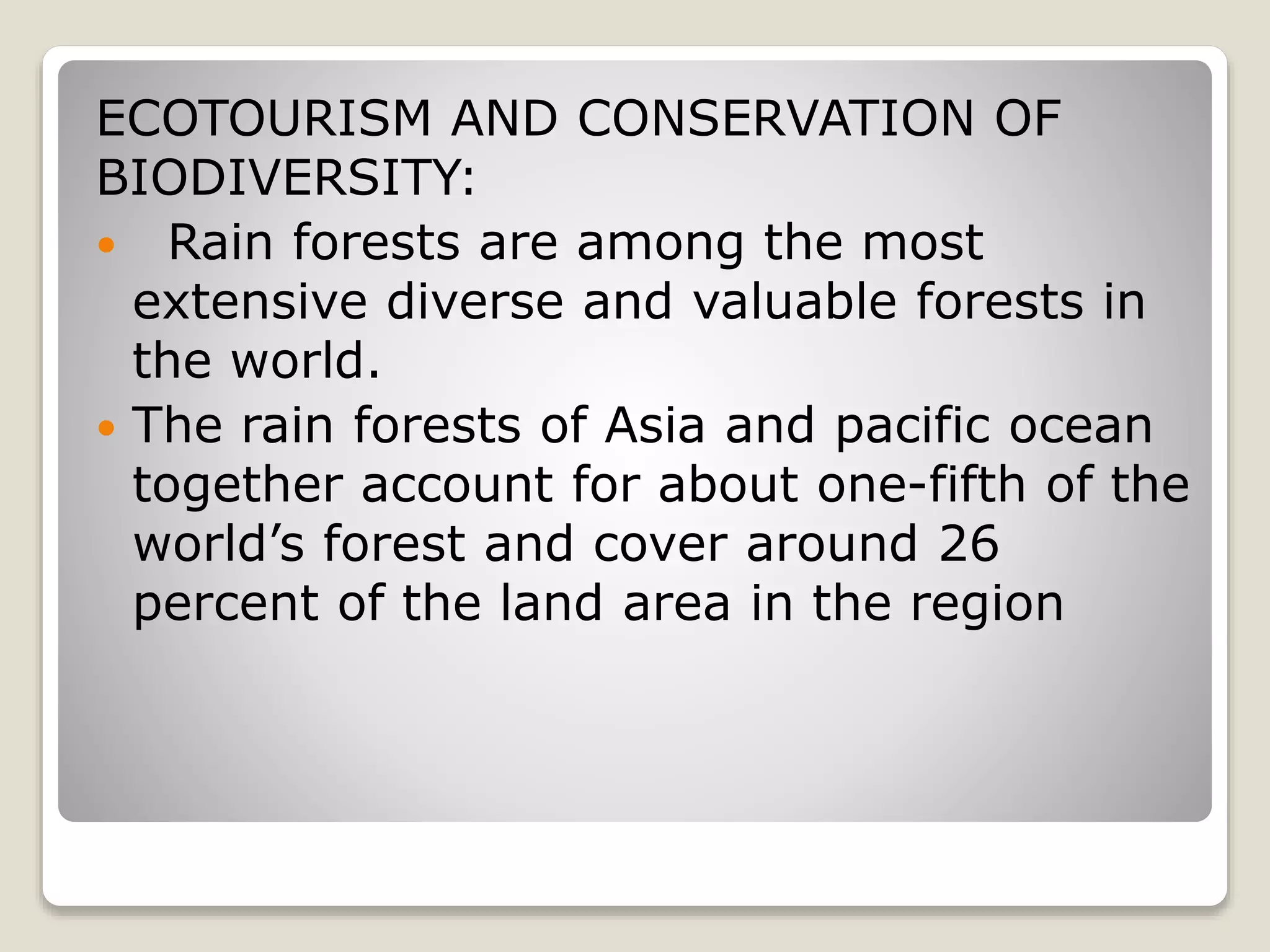 Ecotourism ppt vishnupriya | PPTX | Travel