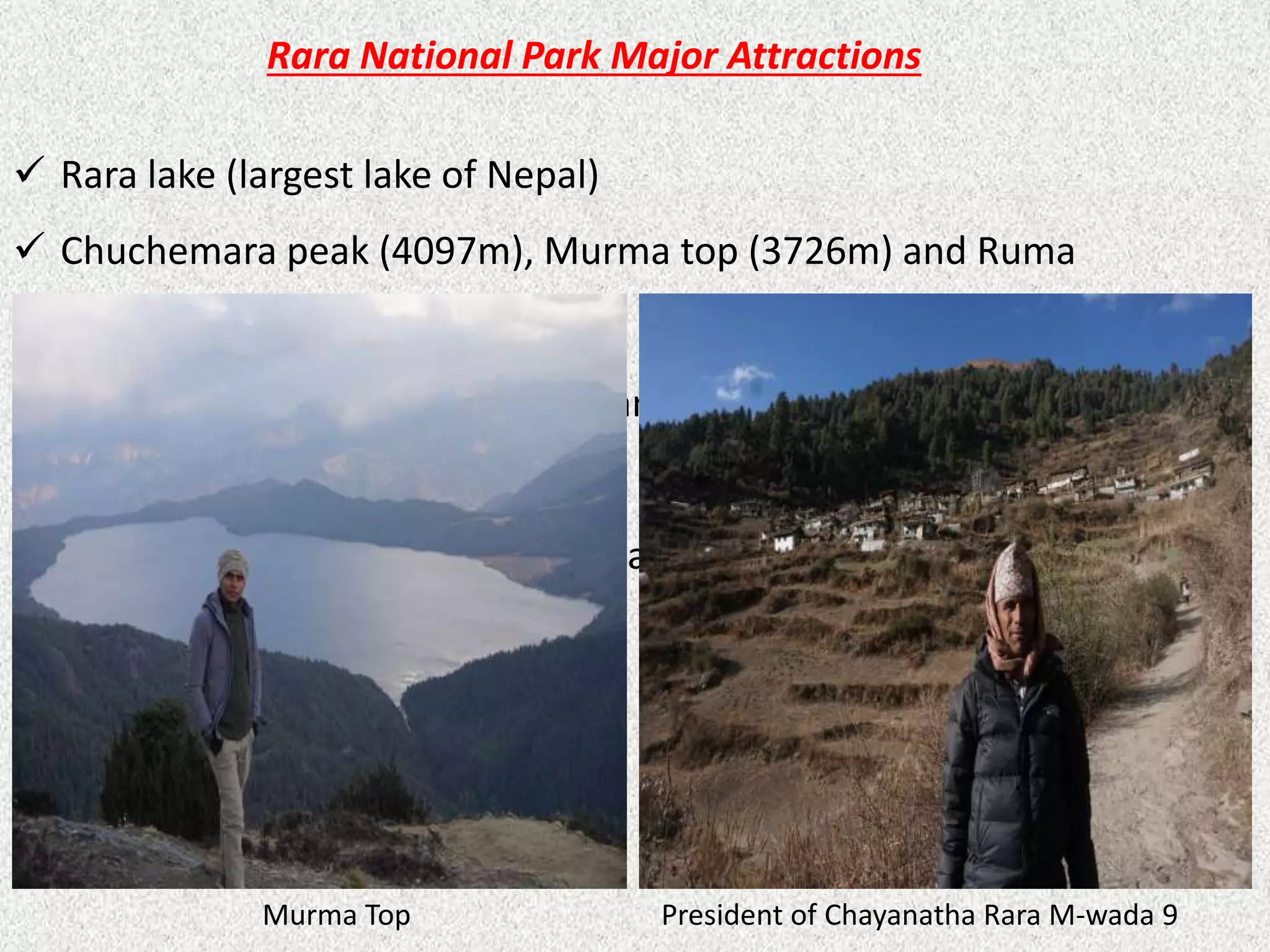 Ecotourism practices in Rara National Park | PPTX