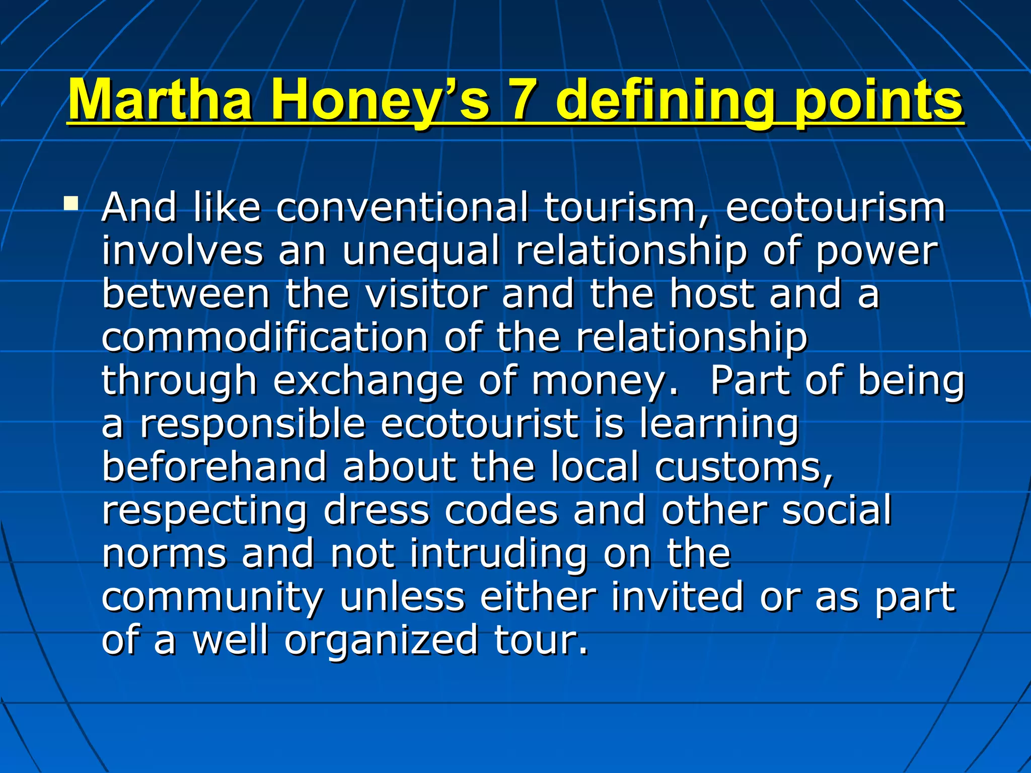 Ecotourism & sustainable tourism pp satish menon | PPT