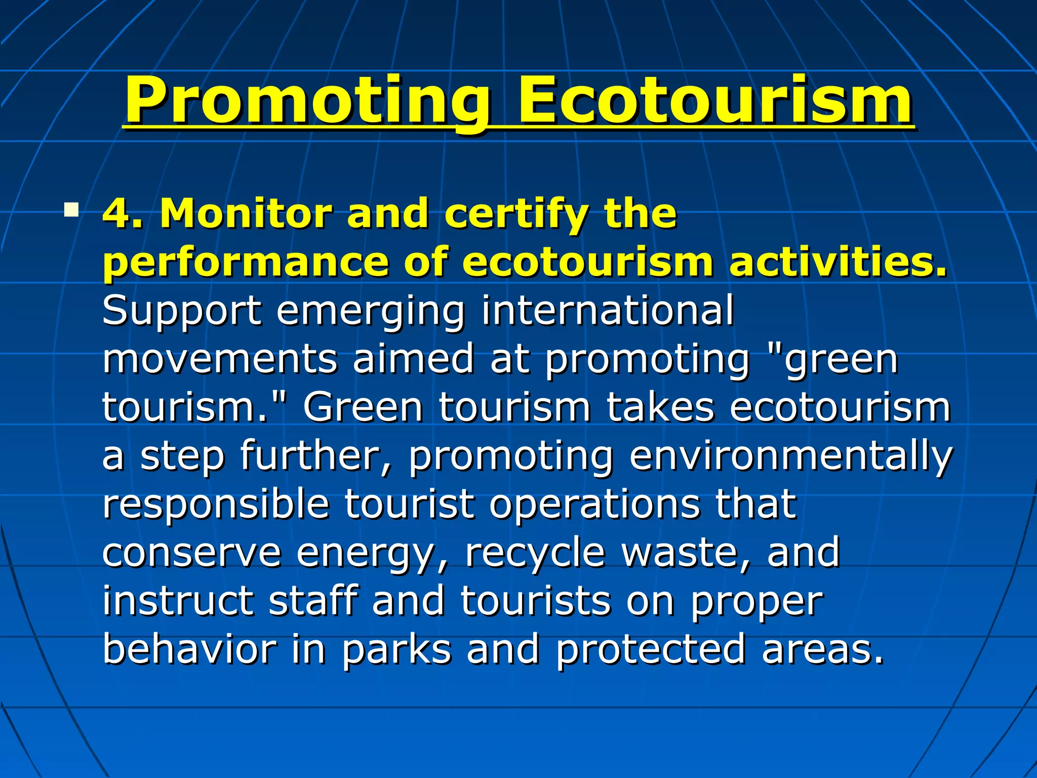 Ecotourism & sustainable tourism pp satish menon | PPT