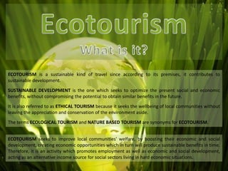 Ecotourism: What is it? - PowerPoint | PPSX
