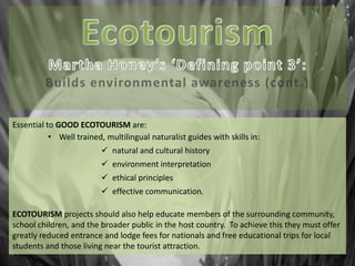 Ecotourism: What is it? - PowerPoint | PPSX