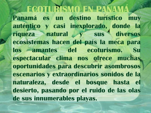 Ecoturismo en Panamá | PPTX